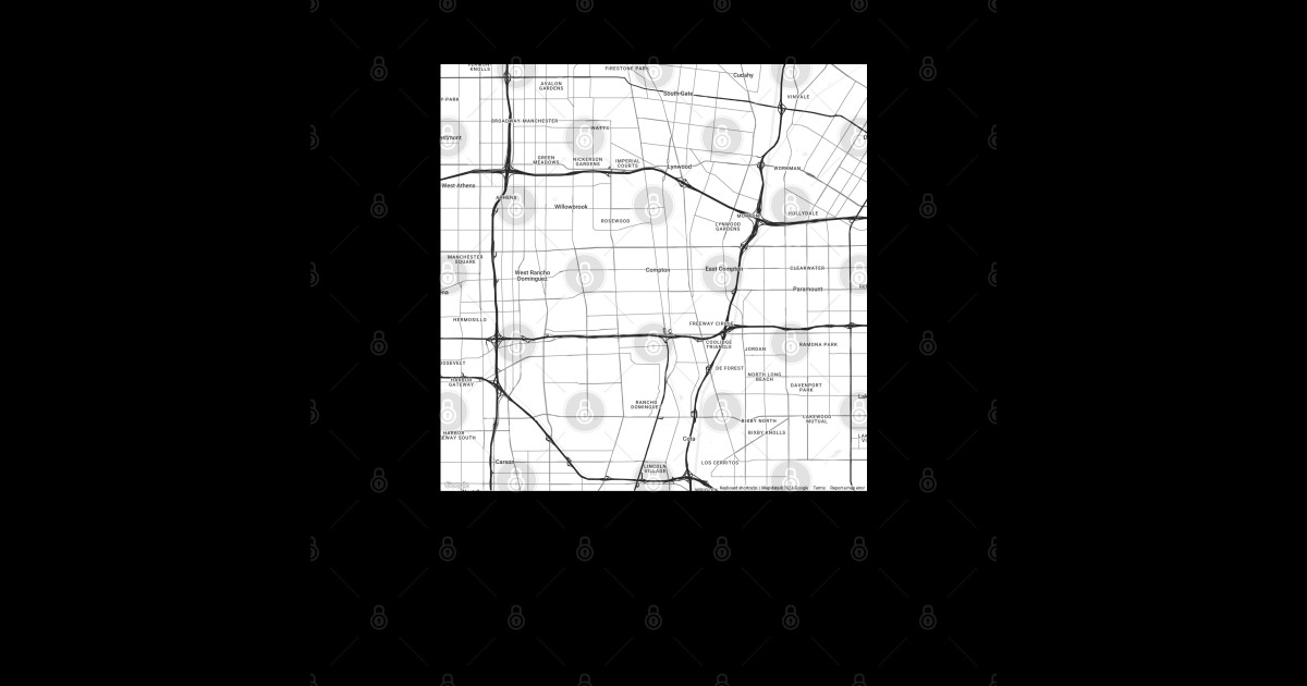 Minimalist Compton Map Art - California City Coordinates Design ...