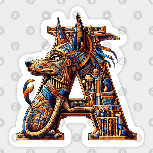 Anubis shaped letter - Anubis Egyptian God - Sticker | TeePublic