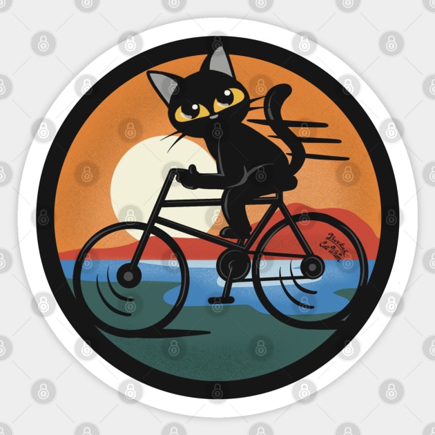 Bike touring - Cat - Sticker | TeePublic
