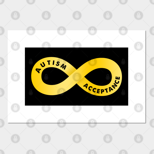 Gold Infinity Symbol For Autism - Autism Acceptance - Posters and Art ...