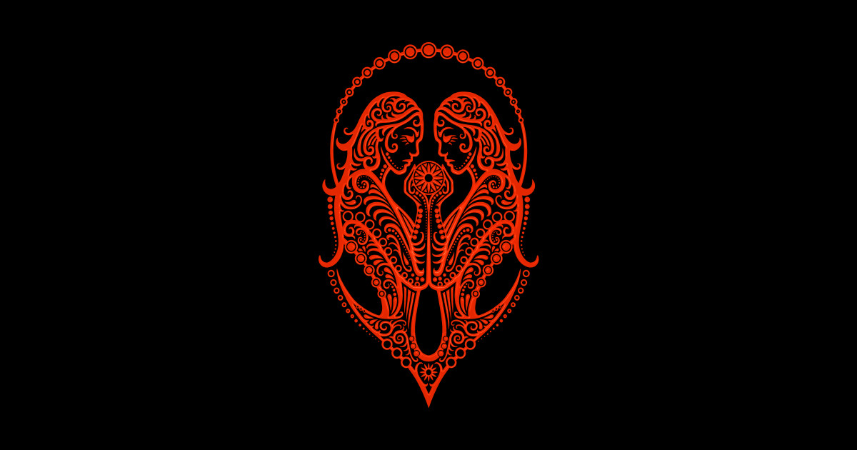 Red Gemini Zodiac Sign - Gemini - Sticker | TeePublic