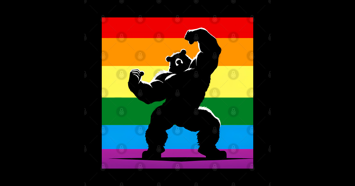 Rainbow LGBTQ Furry Pride Dancing Bear Fursona - Furry - Sticker ...