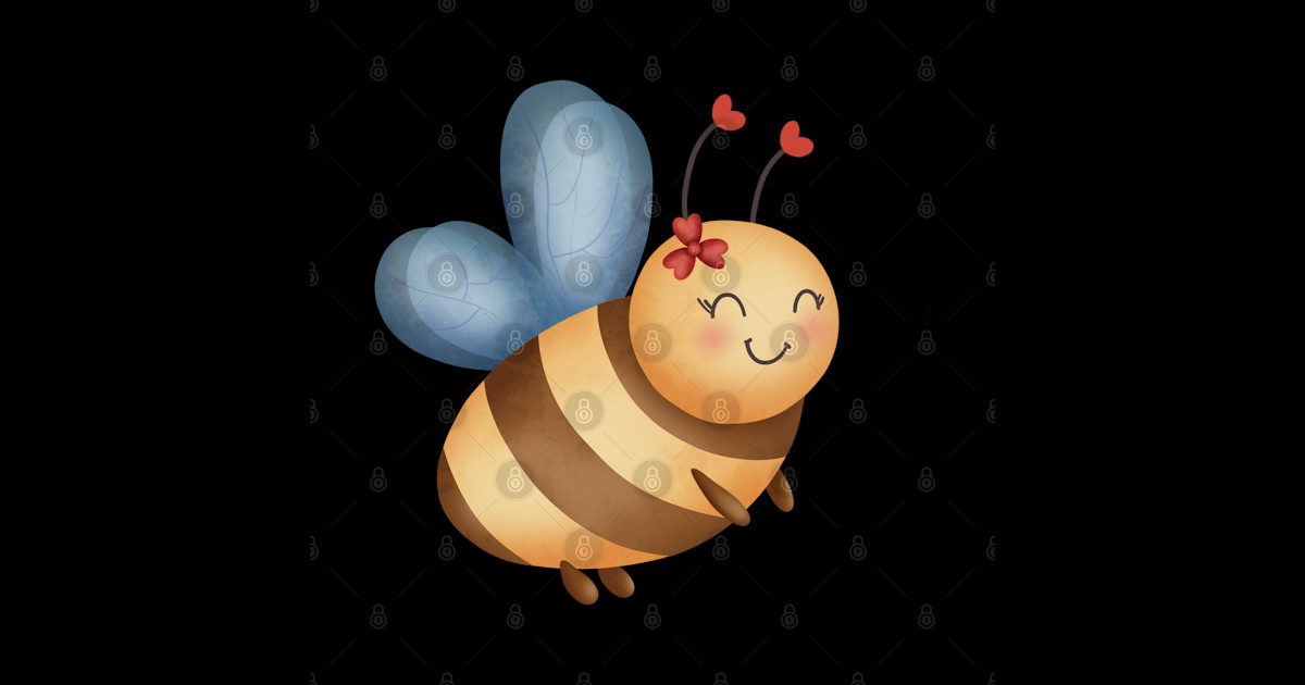 Cute Bee With Flower - Bee - Sticker | TeePublic