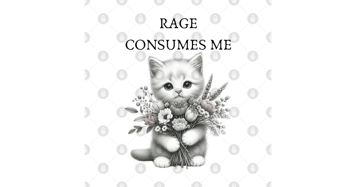 Rage Consumes Me Sarcastic Cat - Sarcastic Cat - T-Shirt | TeePublic