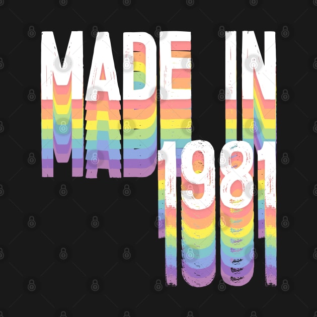 MADE IN 1981 / Birthday Typography Gift Design - 1981 Birthday - T ...