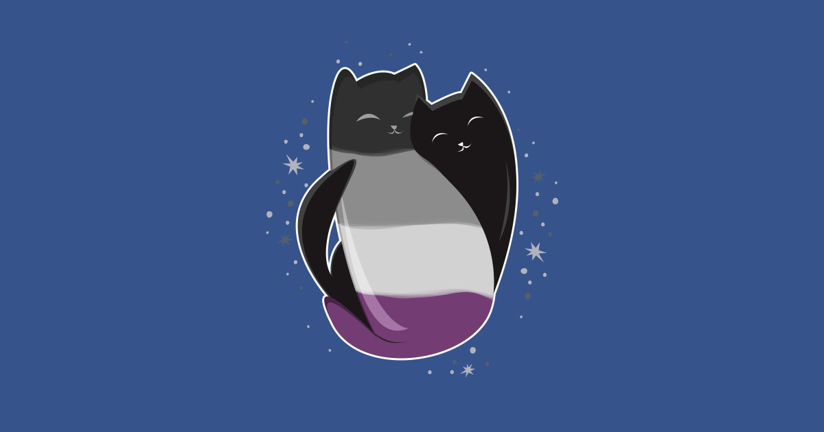 Asexual Cat LGBT Pride Flag - Asexual - T-Shirt | TeePublic
