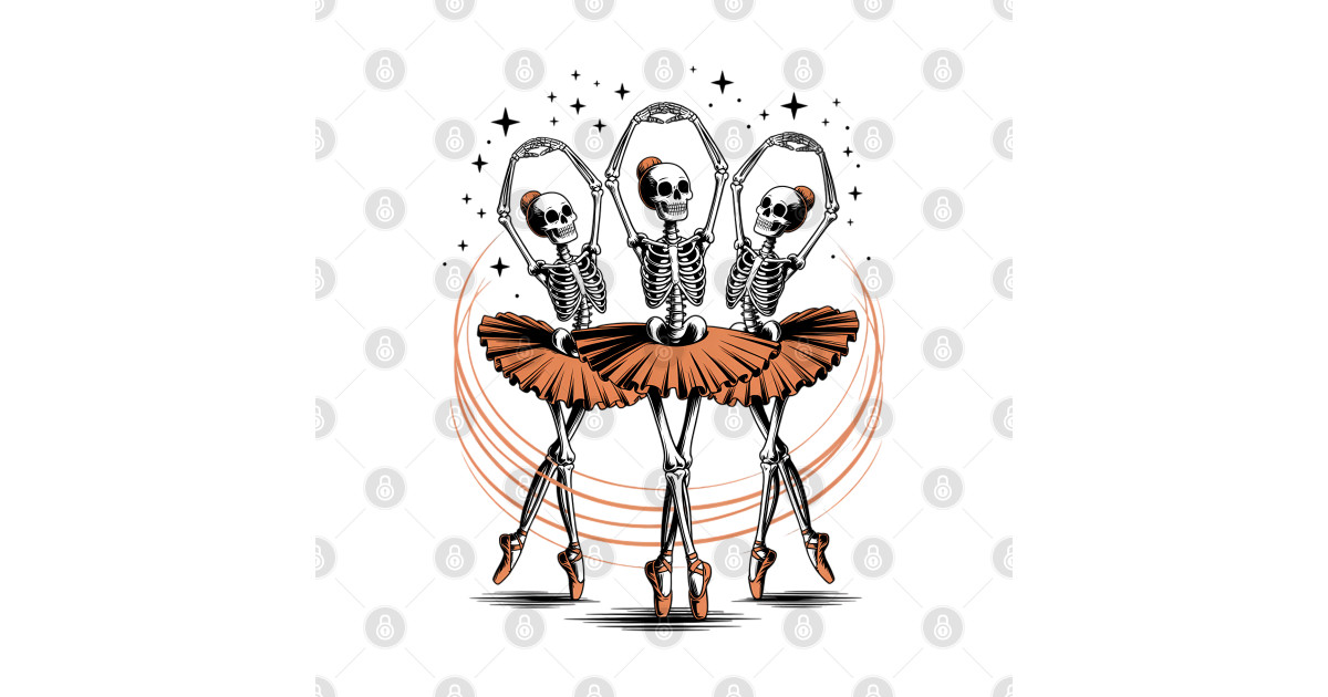 Dancing Skeleton Ballet Spooky Season Halloween Dance Cute Skeleton ...