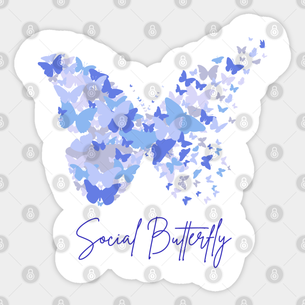 Social Butterfly Personality v2 - Extrovert - Sticker | TeePublic