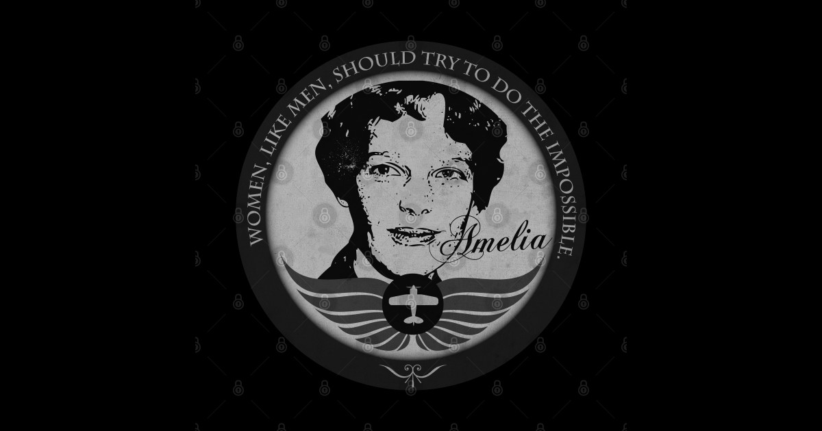 Amelia Vintage Classic BW - Amelia Earhart - Sticker | TeePublic