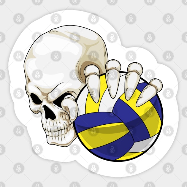 Skull Volleyball player Volleyball - Volleyball - Sticker | TeePublic