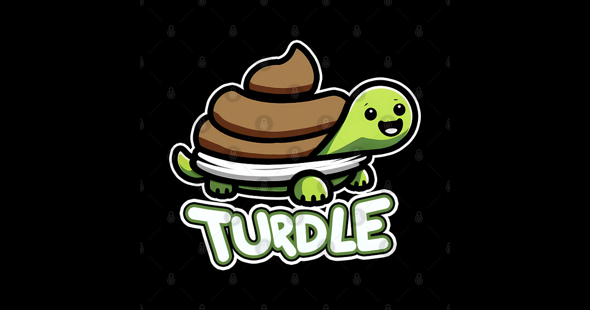 Turdle Funny Turtle Poop - Poop - Sticker | TeePublic