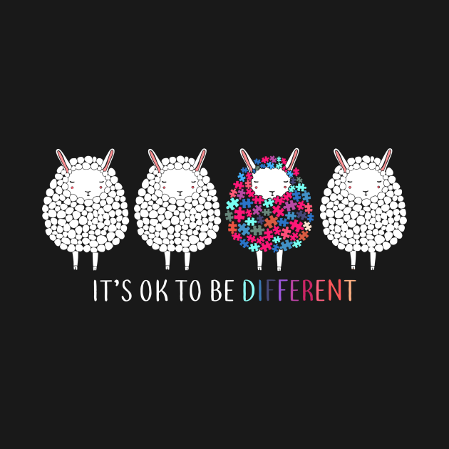 It's Ok To Be Different Sheep Autism - Autism Awareness - T-Shirt ...
