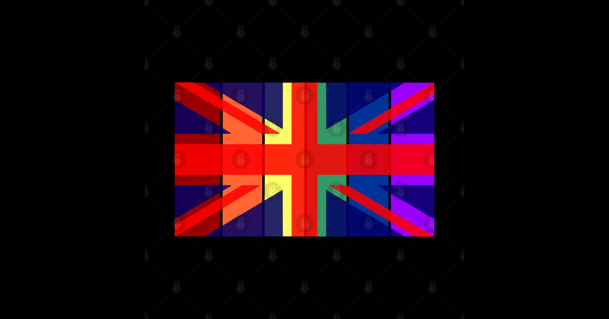 British Union Jack Rainbow Gay Pride Flag - Union Jack Flag - Sticker ...