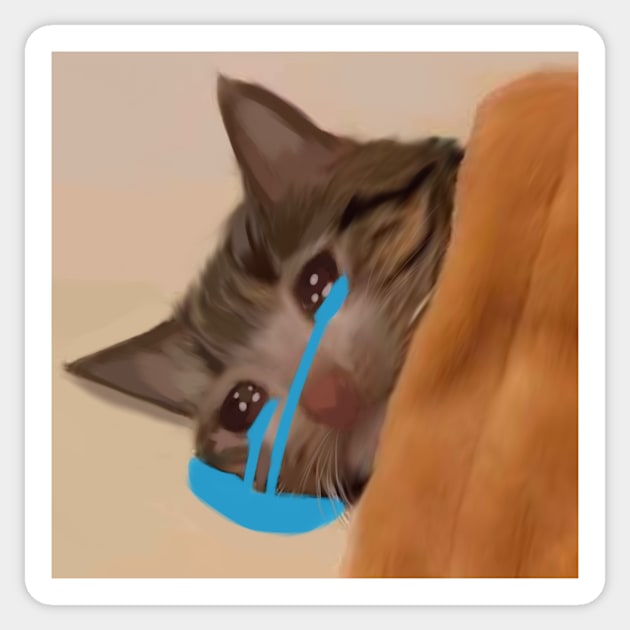 Sad cat meme - Sad Cat Meme - Sticker | TeePublic
