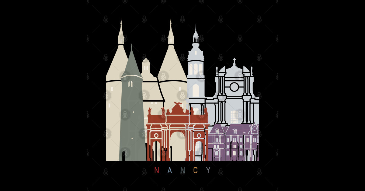 Nancy skyline poster - Skyline - Sticker | TeePublic