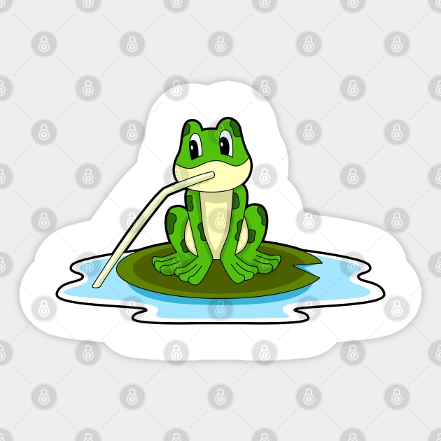 Frog Water Drinking straw - Frog - Sticker | TeePublic