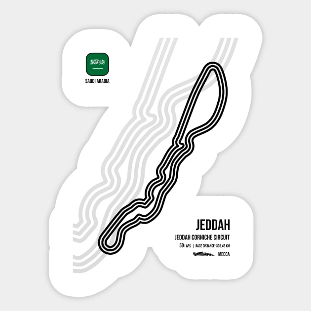 Jeddah Race Track - Race Track - Sticker | TeePublic
