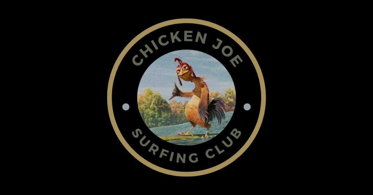 chicken joe surfing - Surf - Sticker | TeePublic