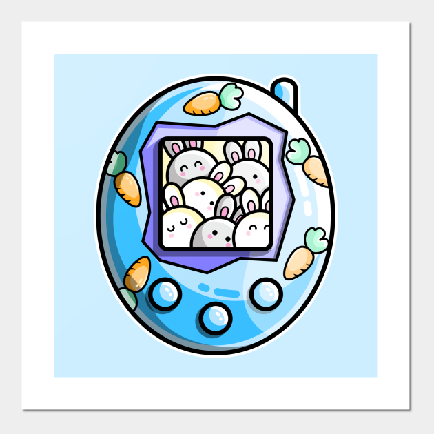 Rabbit Cute Digital Pet - Tamagotchi - Posters and Art Prints | TeePublic