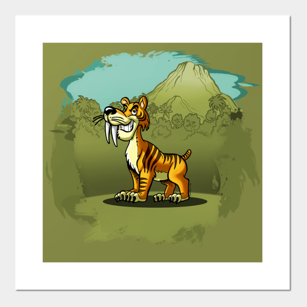 Smilodon cartoon - Smilodon Cartoon - Posters and Art Prints | TeePublic