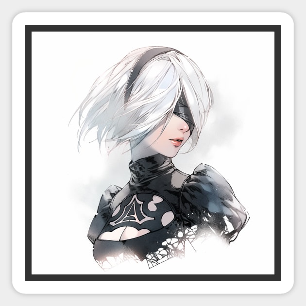 2B Yorha Nier Automata Graphic - Nier - Sticker | TeePublic