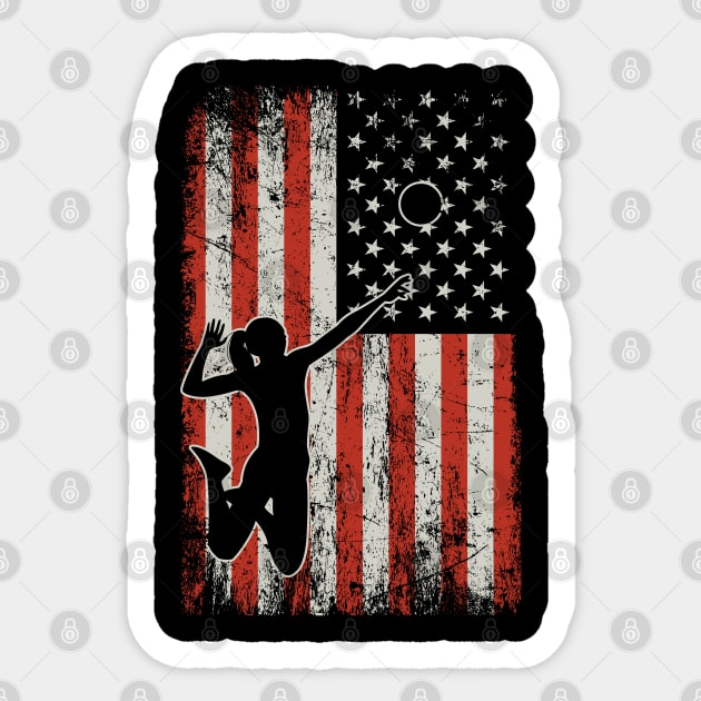 USA FLag Volleyball Player - Volleyball Player - Sticker | TeePublic