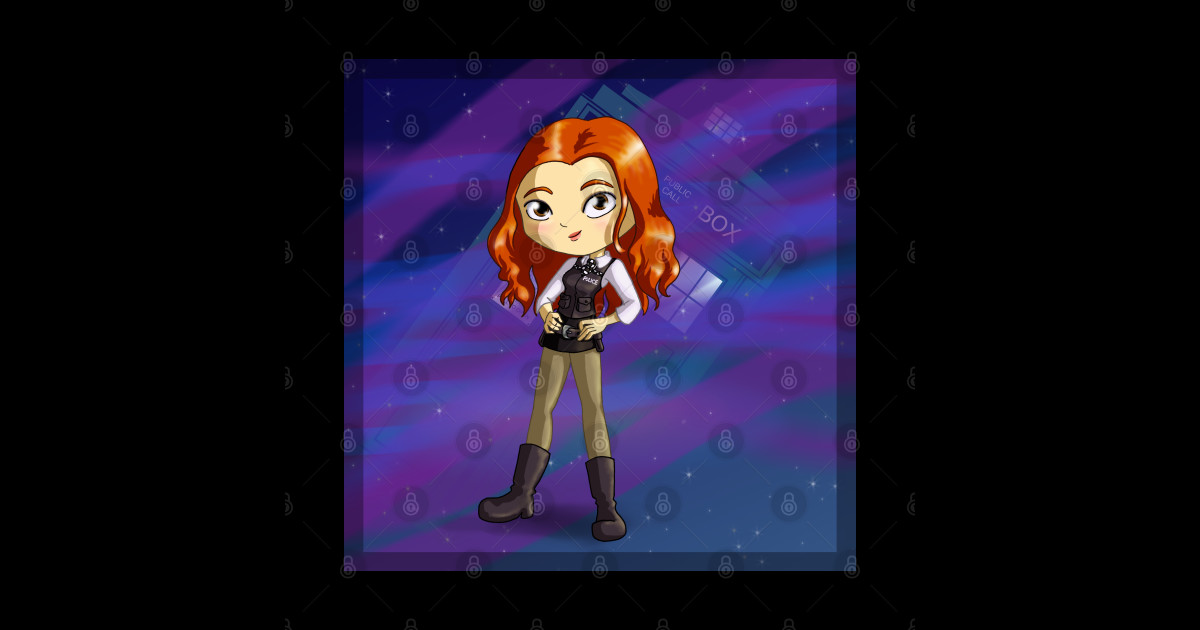Chibi Amy Pond Doctor Who Sticker TeePublic