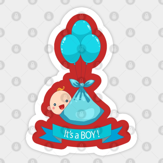 It's A Boy - Its A Boy - Sticker | TeePublic