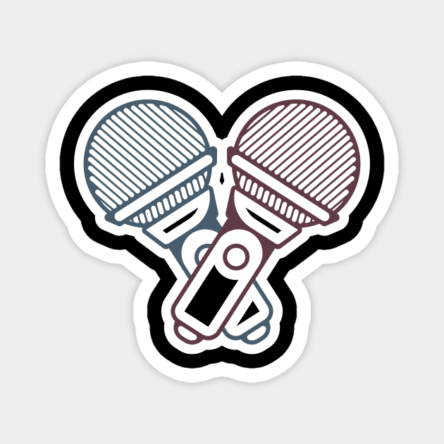 Microphone Sticker Logo for broadcast and show. Technology object icon ...