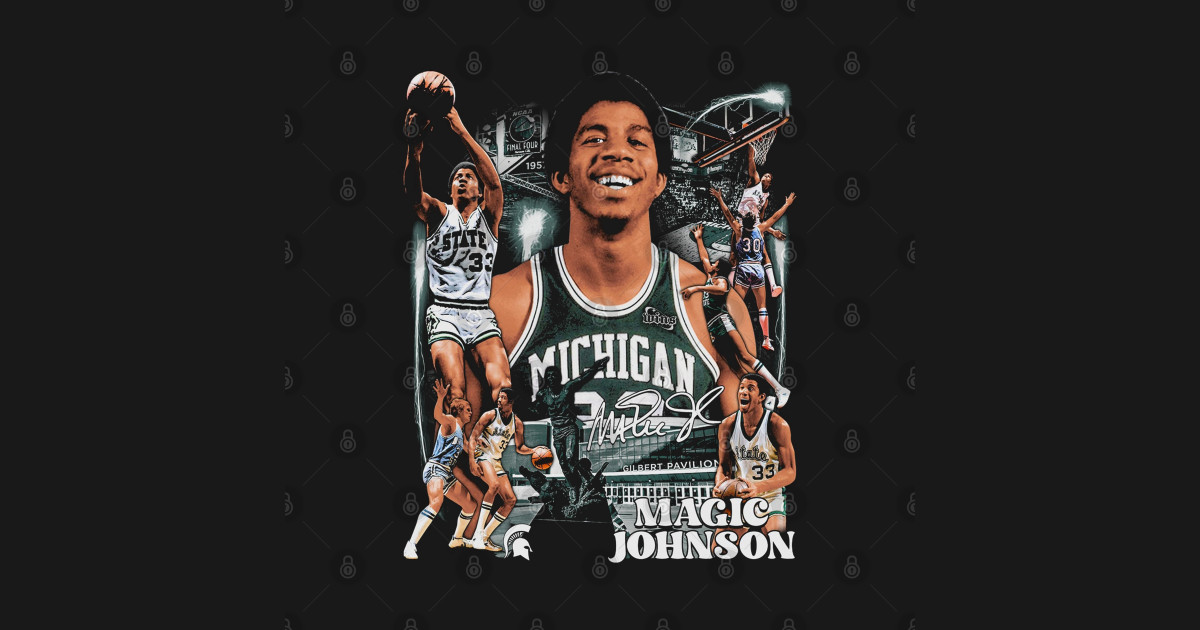 Magic Johnson College Vintage Bootleg - Magic Johnson - T-Shirt | TeePublic