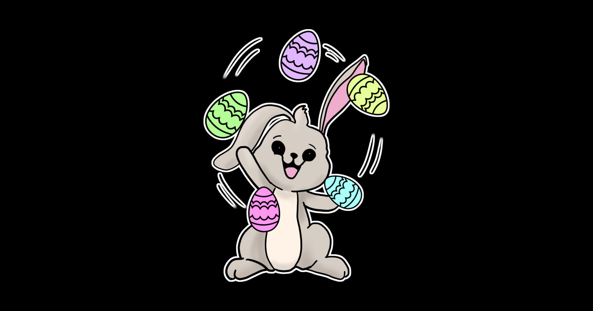 Rabbit juggling eggs happy easter 2021 egg hunt - Happy Easter ...