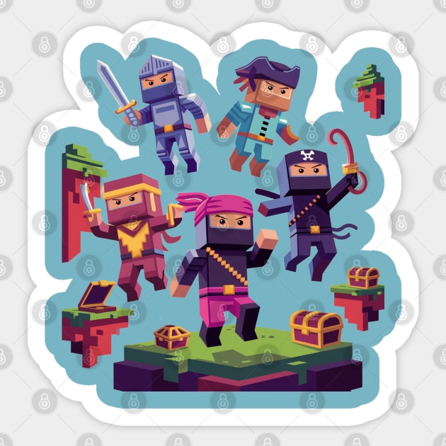 Roblox Blocky Adventure Squad - Roblox - Sticker | TeePublic