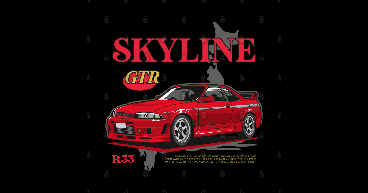 SKYLINE GTR R33 400R - Gtr R33 - Sticker | TeePublic
