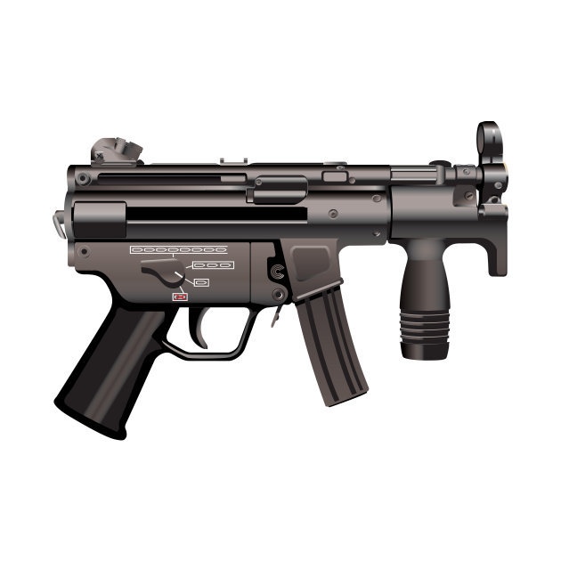 H&K submachine gun - Handgun - T-Shirt | TeePublic