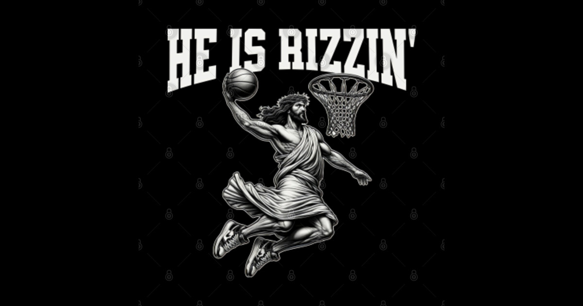 He Is Rizzin Funny Jesus Meme He Is Rizzen - He Is Rizzin - Sticker ...