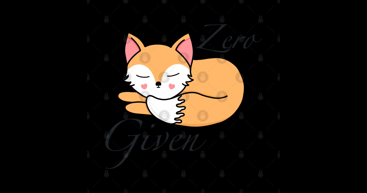 Zero Fox Given Fox Funny Pun - Cute Fox - Sticker | TeePublic
