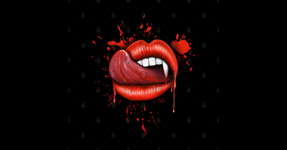 Vampire lips vamp teeth - Vampire Lips And Teeth - Sticker | TeePublic