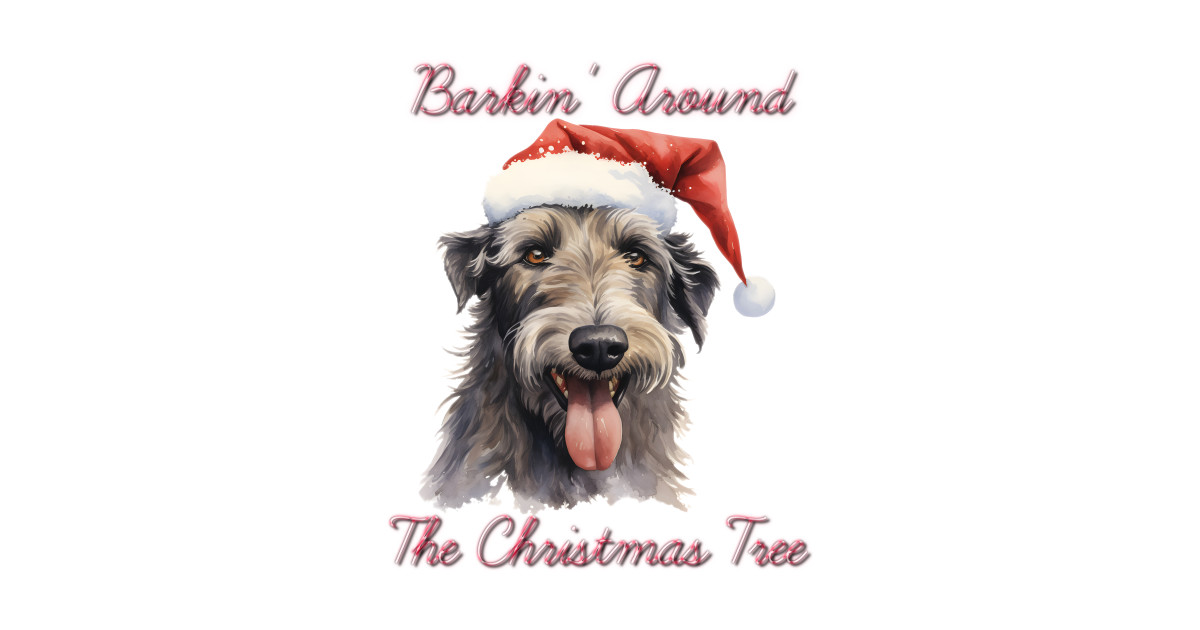 Christmas Irish Wolfhound Dog in Santa Hat - Christmas Gift For Dog ...