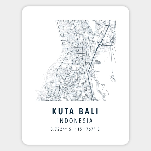 KUTA BALI SIMPLE MAP - Maps - Magnet | TeePublic