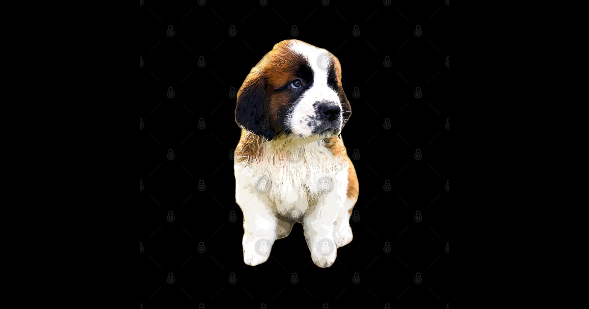St Bernard Cute Puppy Dog - St Bernard - Sticker | TeePublic