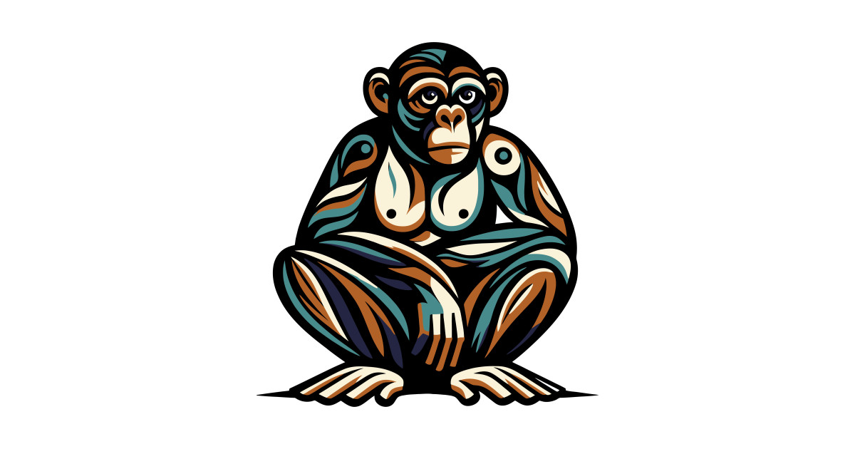 Pop art monkey illustration. cubism illustration of monkey - Pop Art ...