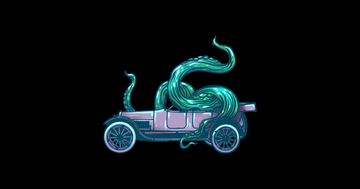 Octopus Car - Octopus Art - Sticker | TeePublic