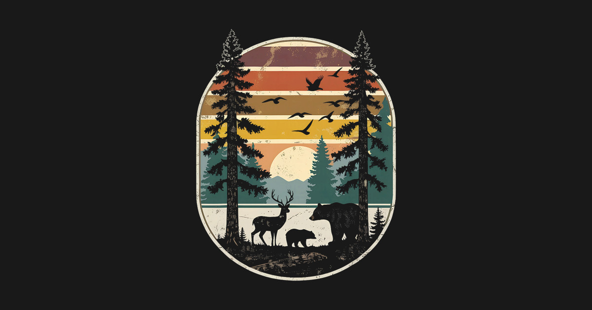 Sunset Forest Trees Wildlife Nature Animal Deer Bear Hunter Hunting ...