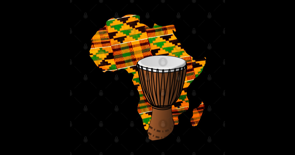 Africa Kente Pattern Drum - Africa Map - Posters and Art Prints | TeePublic