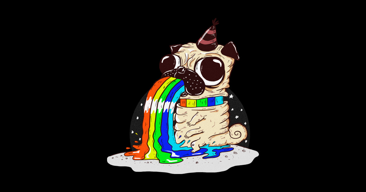 rainbow pug - Pug - Sticker | TeePublic