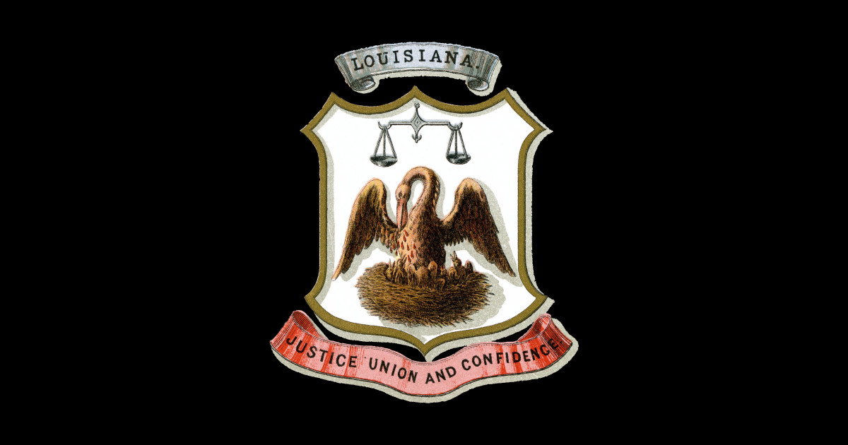 1876 Louisiana Coat of Arms - Louisiana - Sticker | TeePublic