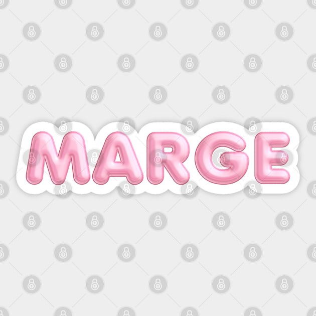 Marge Name Pink Balloon Foil - Marge Name Pink Balloon Foil - Sticker ...