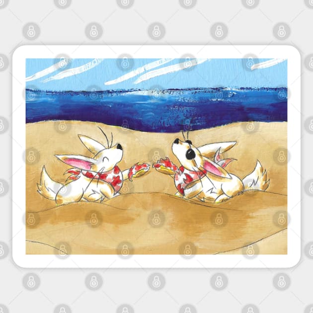 June Rabbits - Happy Summer - Sticker | TeePublic
