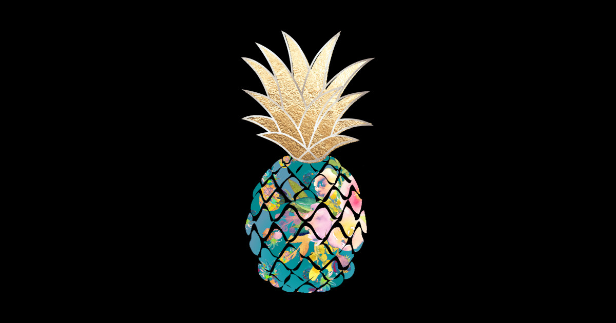 Aloha pineapple, teal + faux gold - Pixdezines Aloha Pineapple ...