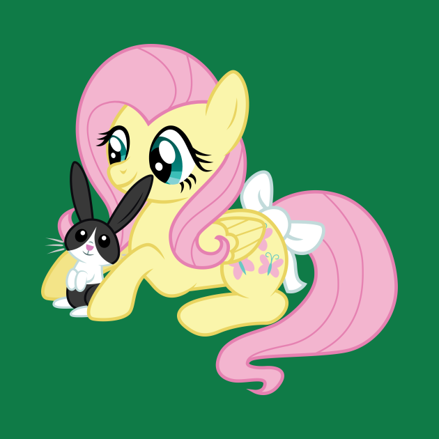 Fluttershy with a rabbit - My Little Pony - T-Shirt | TeePublic